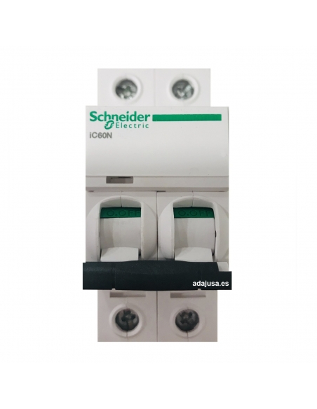 Magnetotérmico 2 polos 25A Acti 9 iC60N C Schneider A9F74225 | ADAJUSA | precio