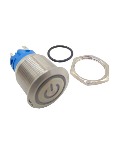 Vandal resistant illuminated push button 19mm 1 green contact | ADAJUSA ...