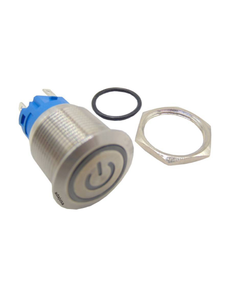 Vandal resistant illuminated push button 19mm 1 green contact | ADAJUSA ...