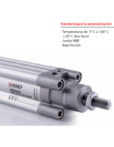 Cilindro neumático diámetro 100mm carrera 1000 estándar LH-100-1000 Aignep | ADAJUSA | precio