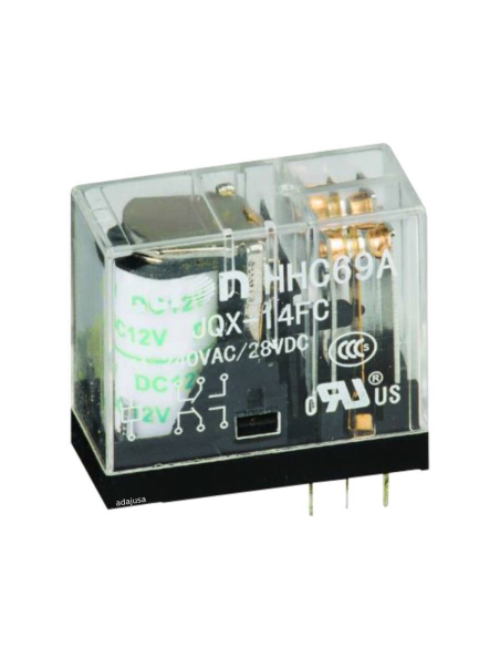 Miniature relay 2 contacts 230V 5A JQX-14FC-2C omron | Price adajusa