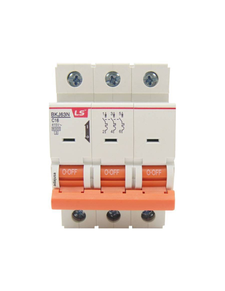 MCB circuit breaker switch 3 poles 4A curve C BKN 3P LS | ADAJUSA