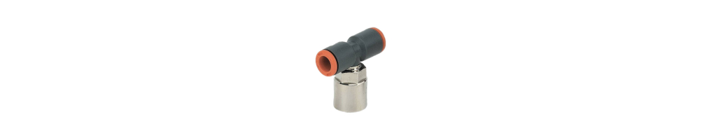 Automatic rotating female T- Fittings in technopolymer for mm tubes, G ...